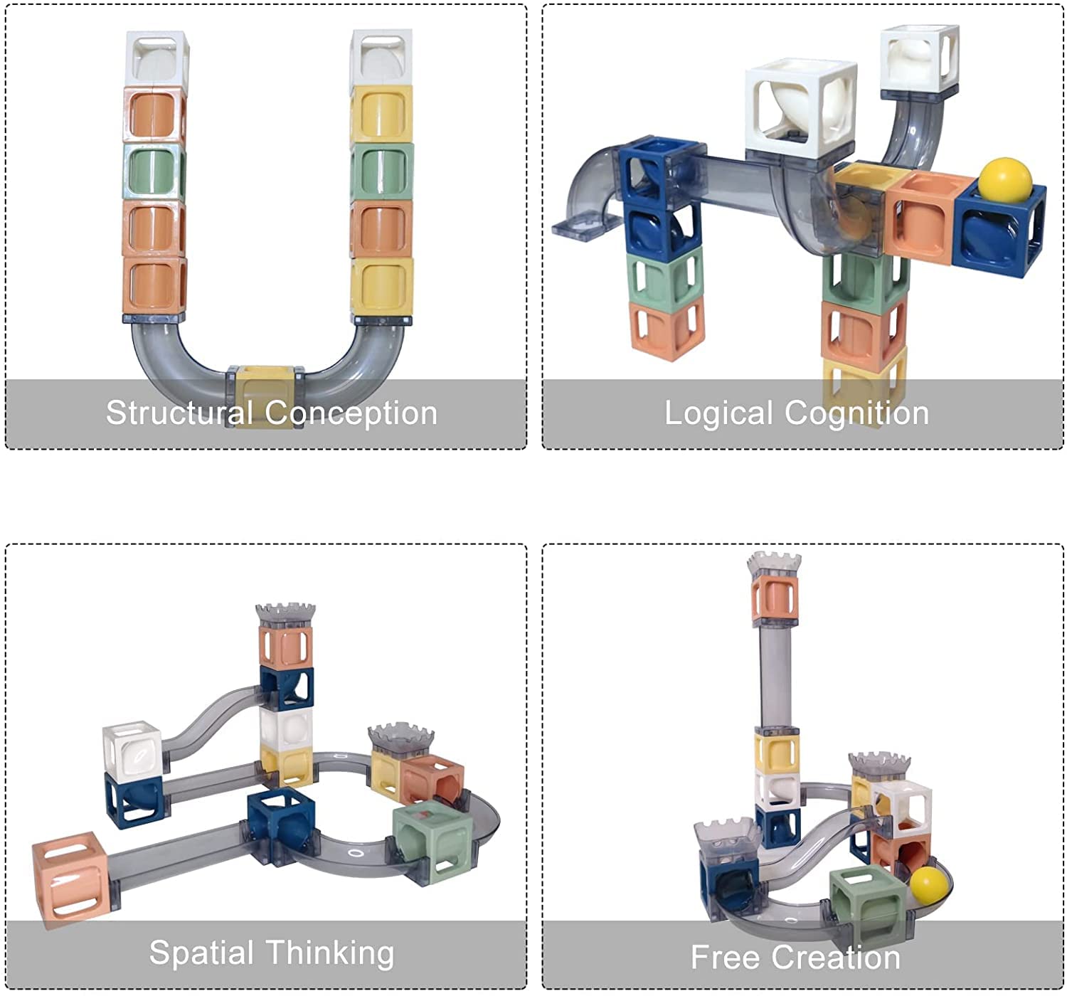 Magnetic Building Blocks Maze Marble Run Brain Game and STEM Toy for Boys and Girls