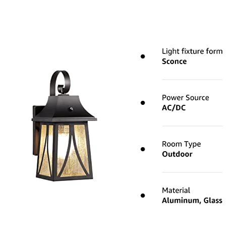 CLOUDY BAY 120V Outdoor Wall Lantern with Dusk to Dawn Photocell,Exterior Porch Light,House Wall Light,Includes LED Filament Bulb,Oil Rubbed Bronze