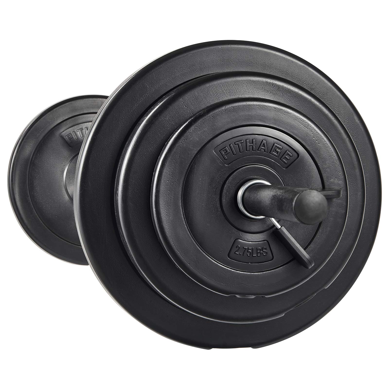 PITHAGE Barbell Weight Bar Set Adjustable Weights Lifting 45 LBS Deadlift Fitness Exercise Home Gym