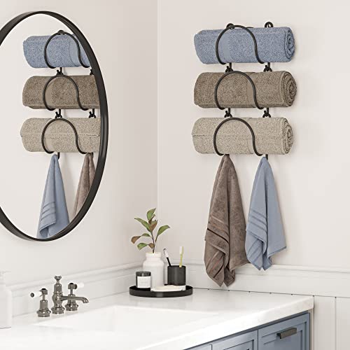 Wallniture Wrought Iron Wine Rack β Wall Mount Bottle Storage Organizer β Rustic Home Decor Set of 3