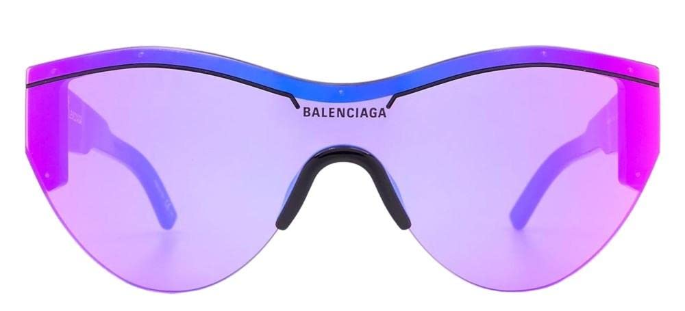 Balenciaga BB0004S Sunglasses 002 Black/Pink Mirror(Double) Lens 99 mm