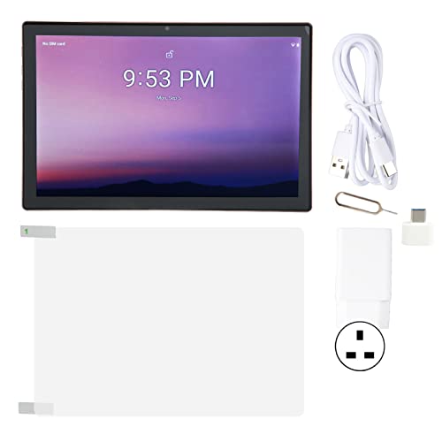 BUUA 64GB Tablet, 10.1 Inch IPS LCD 4G LTE Tablet 4GB 64GB 4G LTE 100‑240V Octa Core for Study (UK Plug)