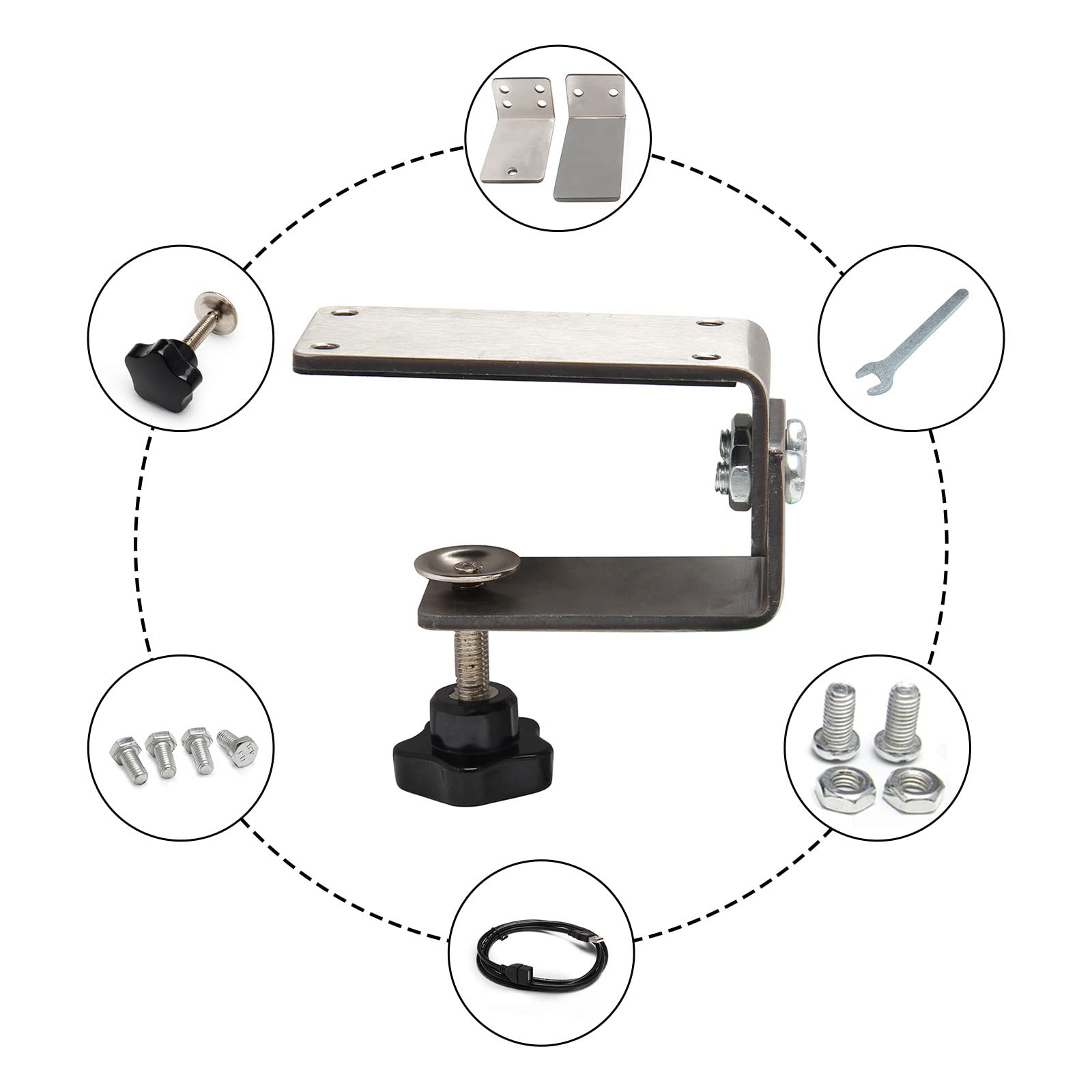 YESHMA Clamp Compatible with USB Handbrake Clamp PC for Racing Games Compatible With G25/27/29 G920 T500 T300 G923(Clamp)