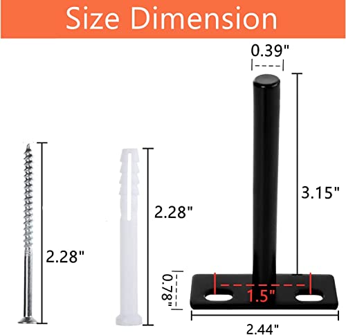 BITNAT Shelf Brackets Wall Shelves Floating Shelf Bracket 4 Set, Heavy Duty Shelf Brackets Blind Shelf Support, Hiden Floating Shelves Hardware with Screws and Anchors (Size : 3 Inch)