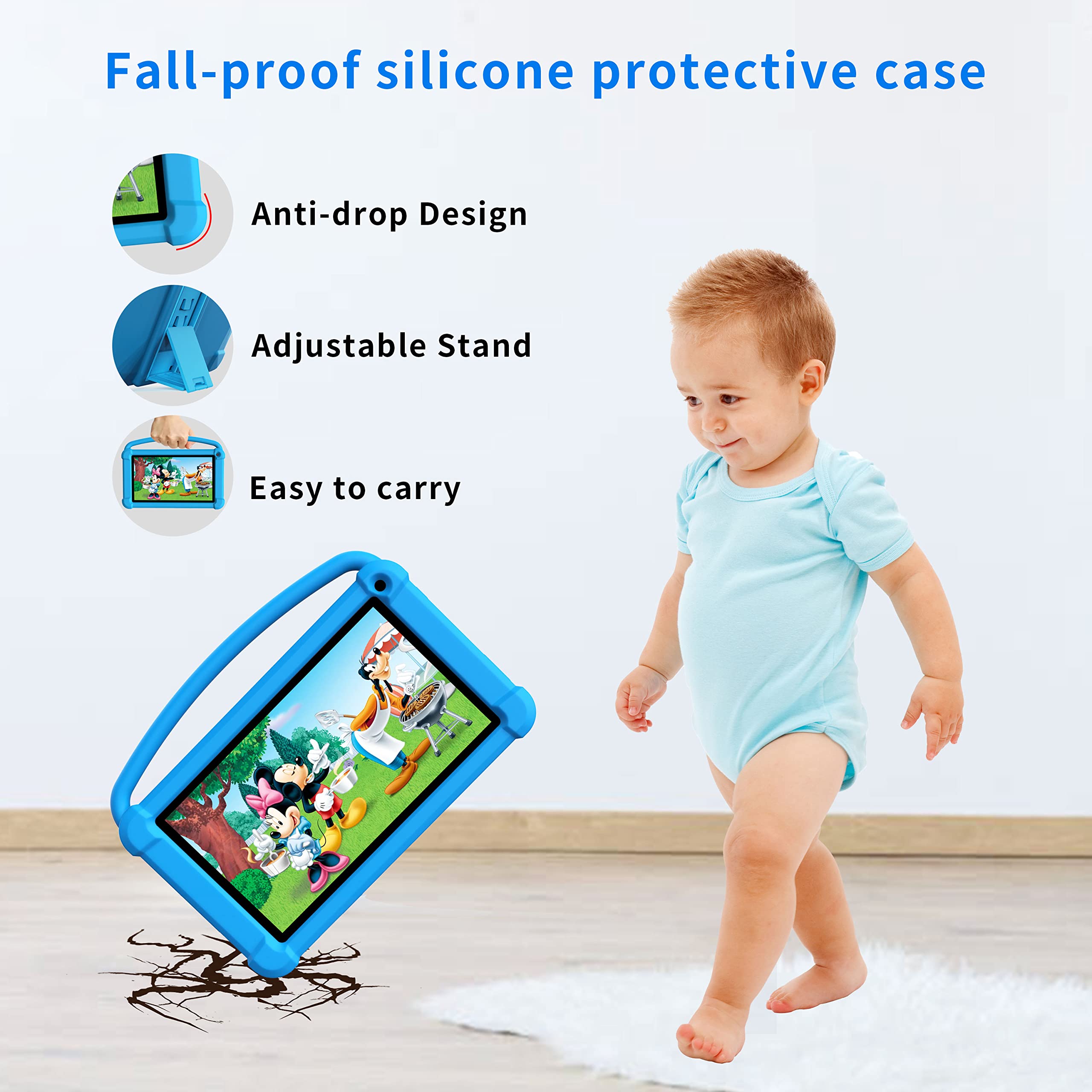 BYYBUO Tablet for Kids,Kids Tablet,7 in Android 11tablet,2800 mAh,WiFi, Bluetooth, Dual Camera, Educational, Games, Parental Control APP,Ideal Kids Gifts