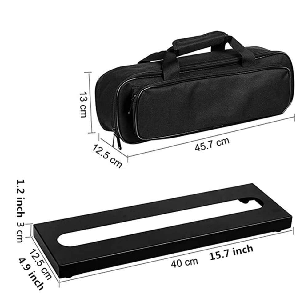 GOKKO Small Guitar Pedal Board 15.7 x 4.9 inches Pedalboard with Carrying Bag