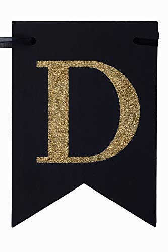Dulcet Downtown Dirty Thirty Black Cardstock Banner with Gold Letters