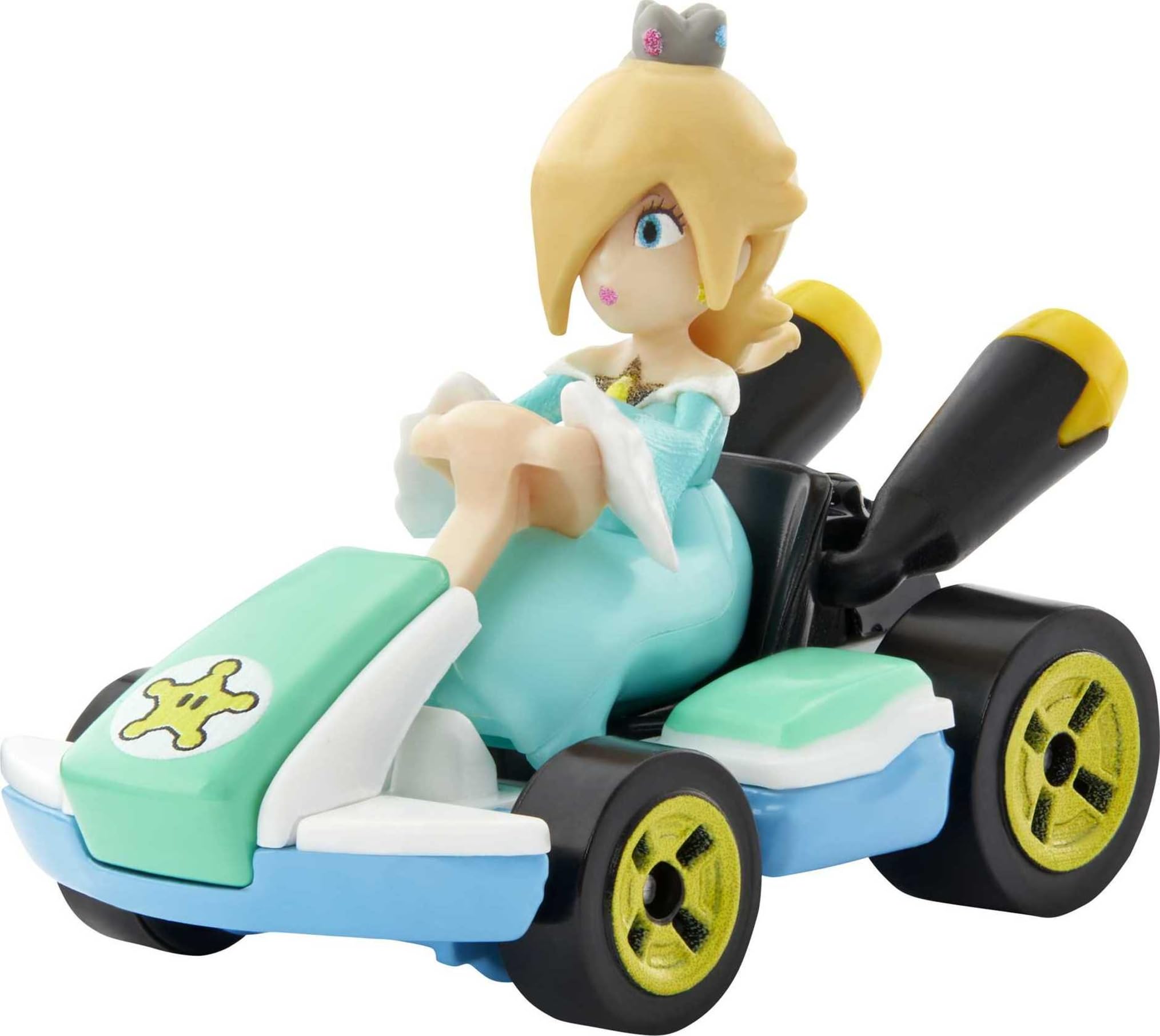 Hot Wheels Mario Kart Track Set & Toy Car, Piranha Plant Slide Playset with First-Appearance Yoshi Kart Vehicle & Gravity Launcher