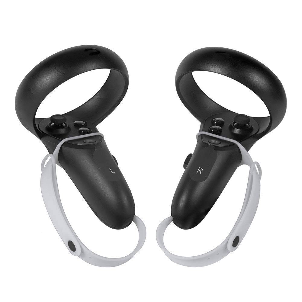 HIJIAO accessories for Oculus Quest VR, including: hard case (black), Silicone Controller Grip Skin (gray), Silicone Knuckle Strap (gray), Silicone Cover (black), Head Strap Pad for Oculus Quest Heads