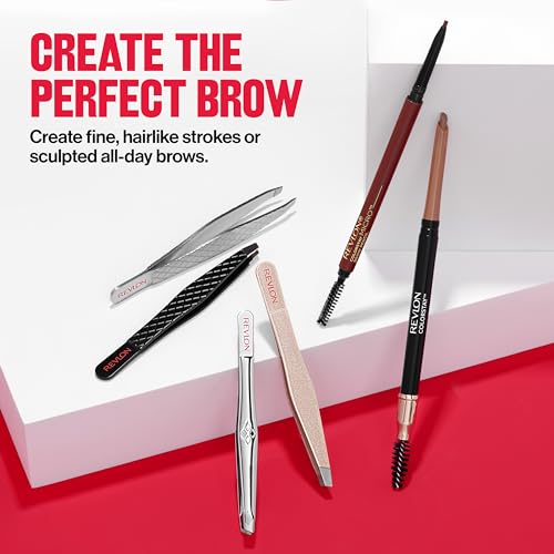 Revlon Ultimate Slant Tweezer, Hand-Finished Ultra-Fine Tips for Precise Hair Removal, Perfect for Tweezing The Tiniest Hairs, Made With Stainless Steel, 1 count