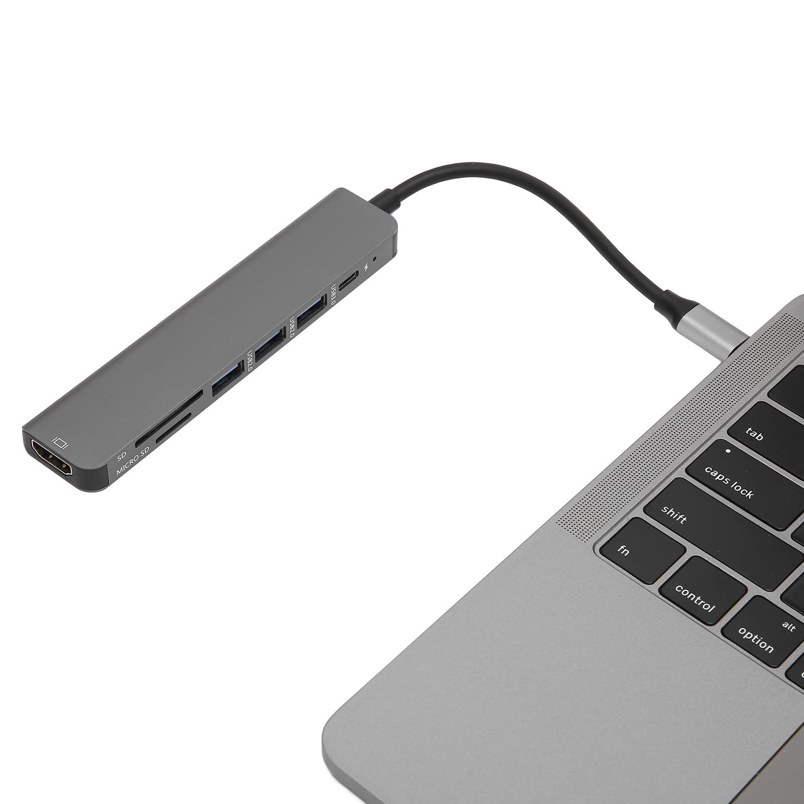C Hub Multiport Adapter 7 in 1 Multiport Aluminum Alloy SD TF Card Reader Ethernet to Usb Adapter