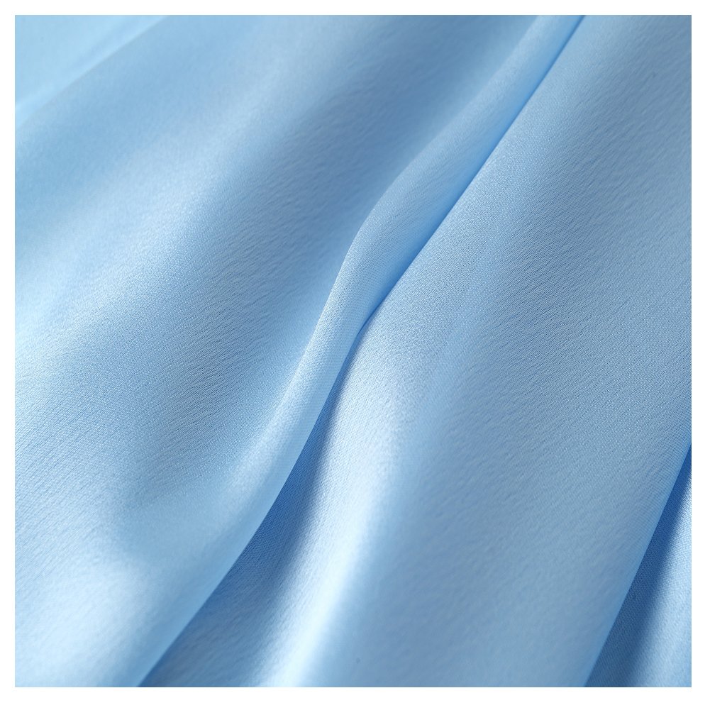 Bellonesc Silk Scarf 100% silk Long Lightweight Sunscreen Shawls for Women (light blue)