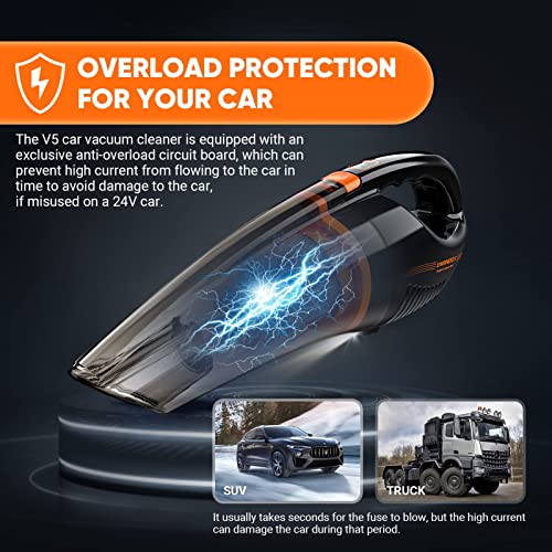 ENGINDOT Car Vacuum Cleaner, 8Kpa High Power Handheld Vacuum, 30 Mins Runtime 12V Cordless Car Vacuum, 2-Way Powered, Accessories Kit for Car Interior and Home Cleaning