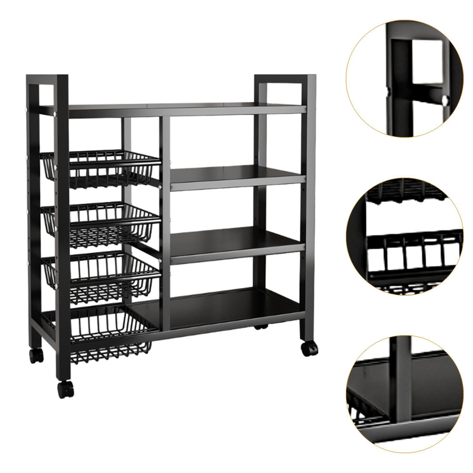Bothyi Storage Shelves with Wheels, Kitchen Organizer Shelf, Metal Shelving Rack for Closet, Garage, House Warming Gifts, 80cmx135cm