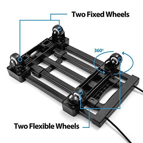 CrazyAnt Foldable Hand Truck, 220lbs Compact Heavy Duty Portable Dolly with Extendable Platform, Dolly Cart with 4 Wheels for Luggage Outdoor Moving Travel Auto