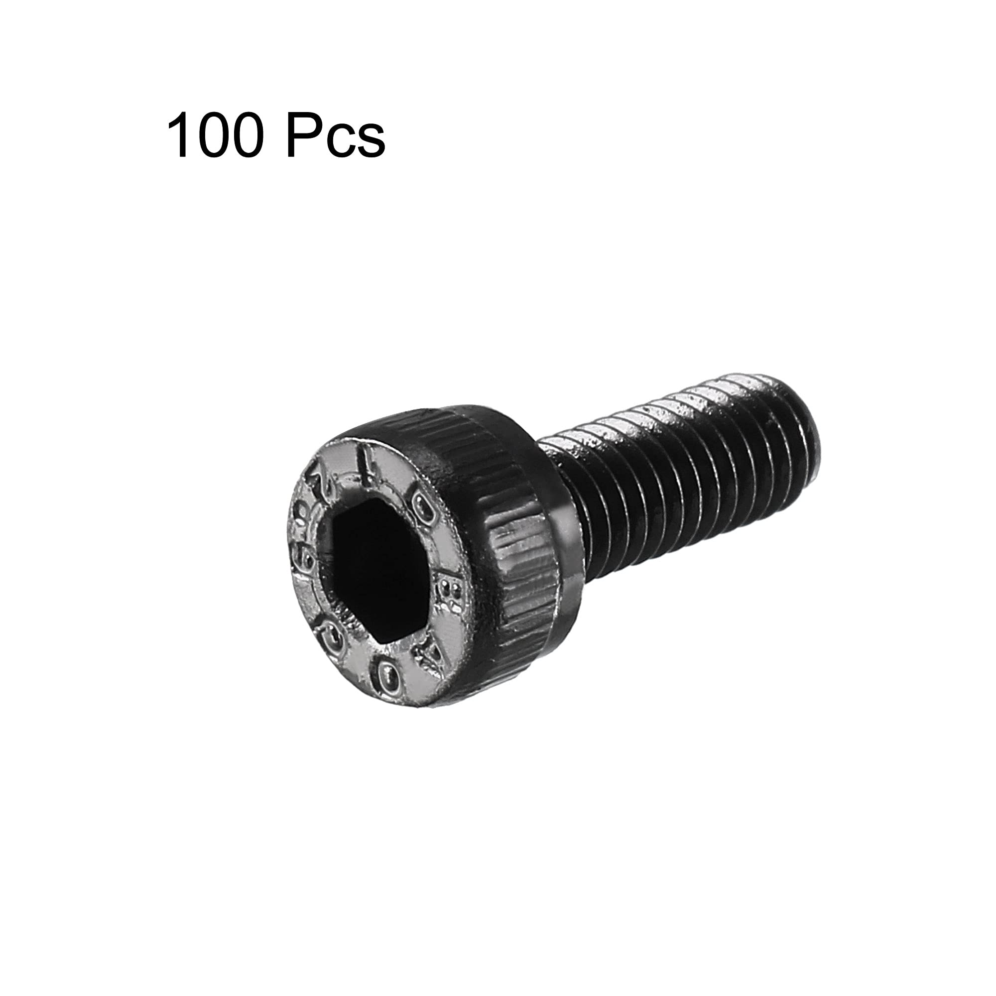 uxcell M3x12mm Screw Cap Point Hex Socket Screws Bolts 100Pcs