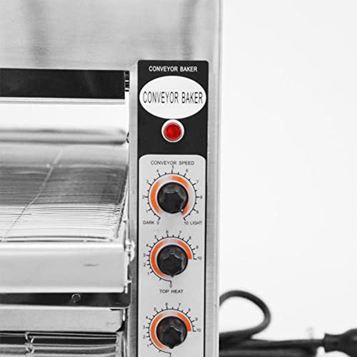 Omcan 11387 14 Inch Wide Conveyor Belt Adjustable Heat and Speed Stainless Steel Infrared Baking Commercial Kitchen Toaster Oven