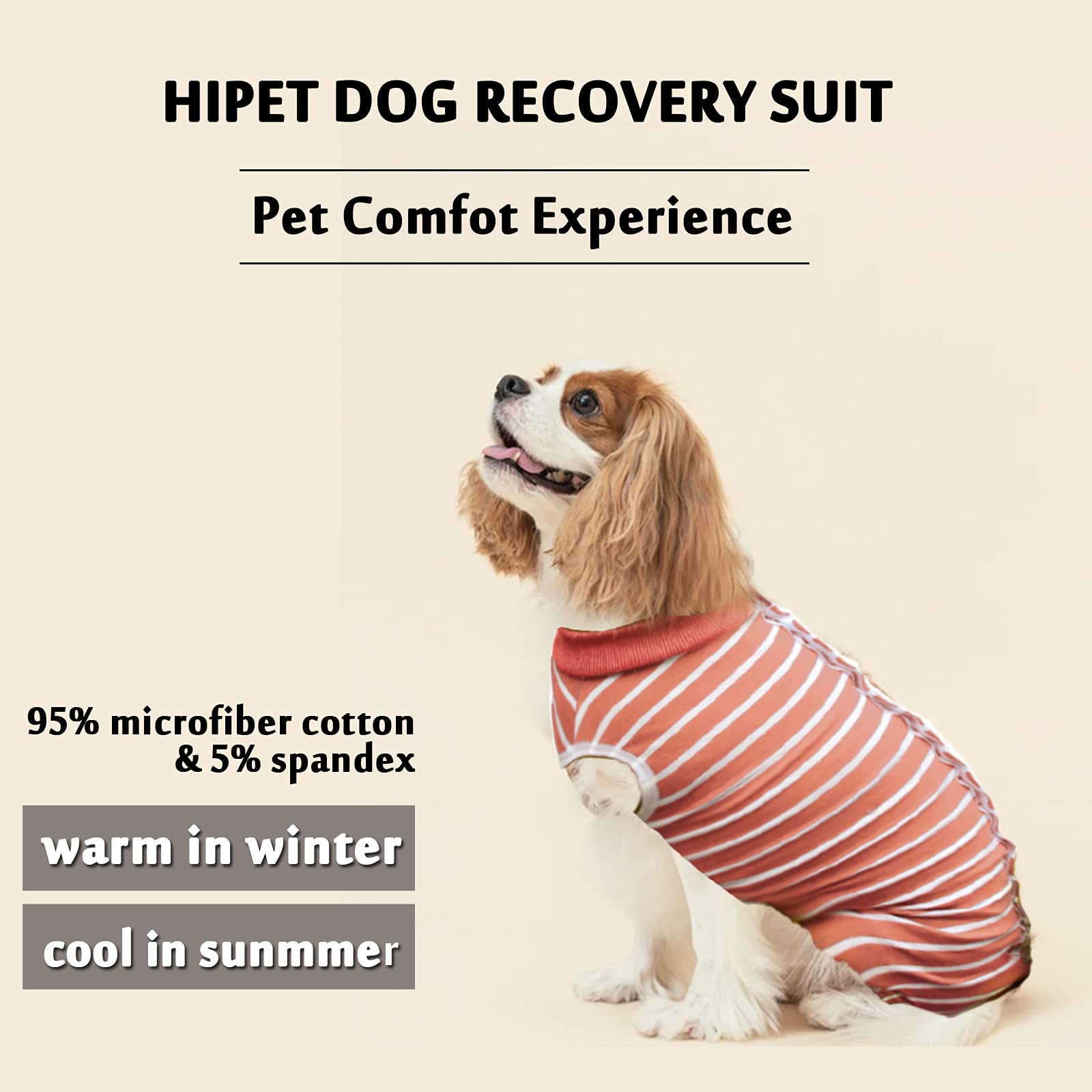 Hipet Dog Onesie Dog Surgery Recovery Suit for Male Female Surgical Suit for Spay and Neuter E-Collar & Cone Alternative Anti-Biting Lick Wound