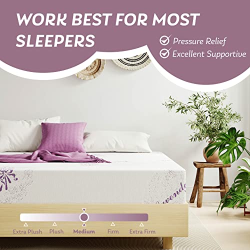 Dyonery Lavender Twin Memory Foam Mattress 6 Inch, Bed in a Box, CertiPUR-US Certified, AeroFusion Memory Foam, Made in USA, Medium, 38βx75βx6β, Purple