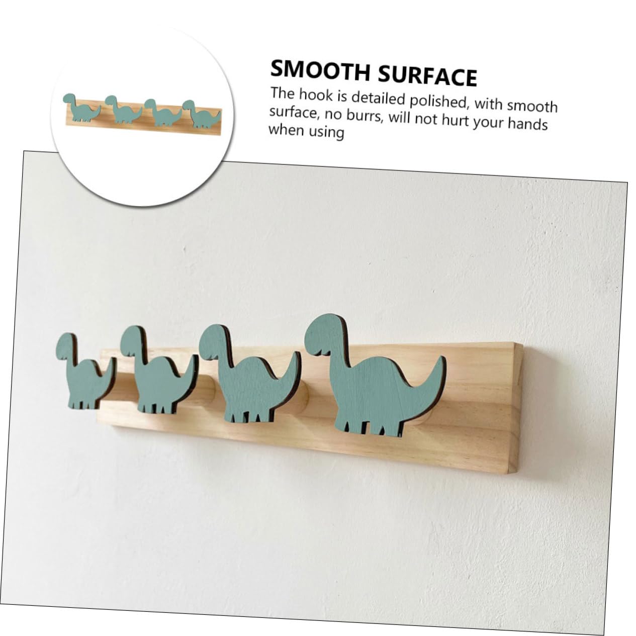 Dinosaur Hook Entryway Rack Hangers for Kids Wall-Mounted Hook Bedroom Hook Hat Hook Single Towel Hook Entry Hooks Kids Decor Home Decor Shower Room Hooks Wooden Coat Child Storage
