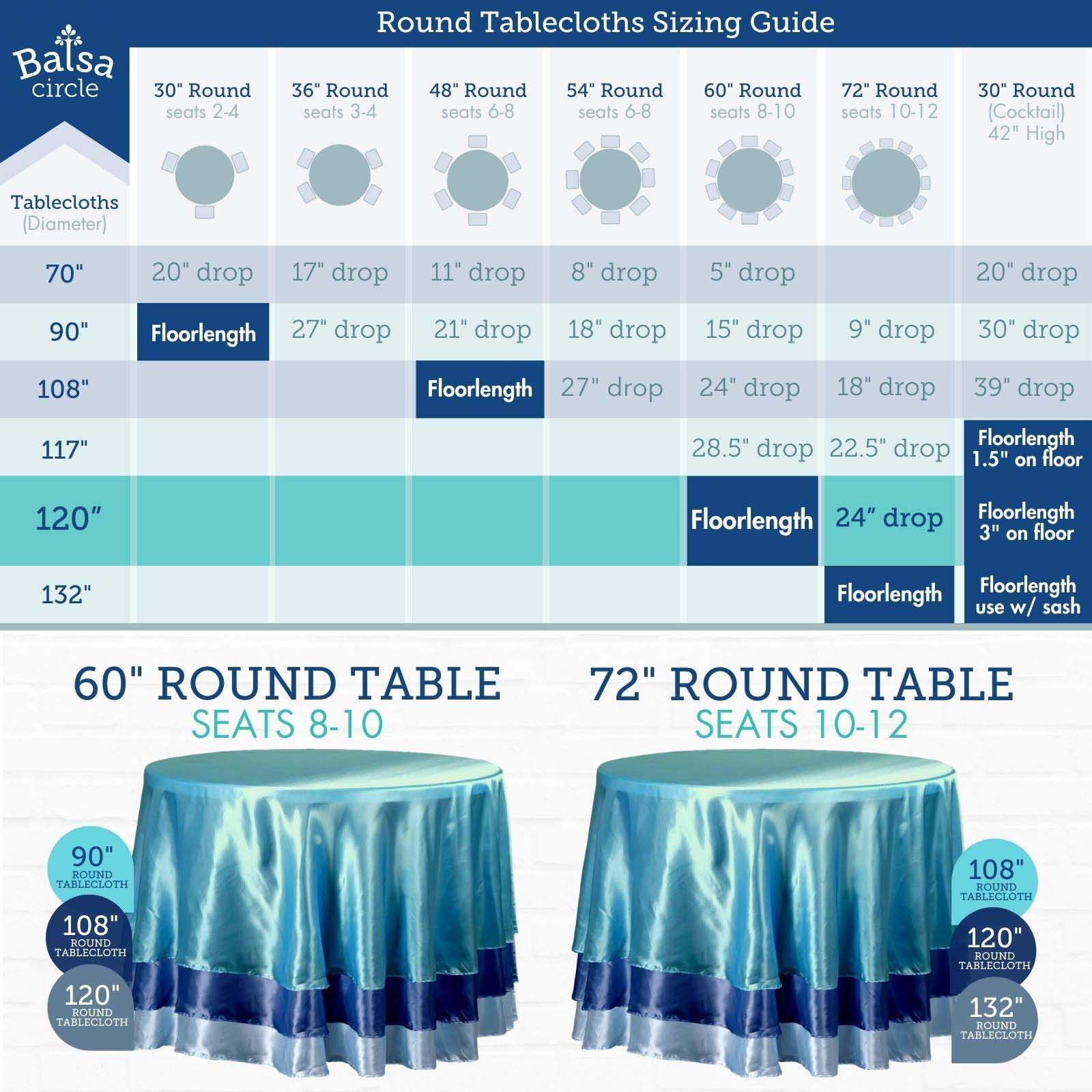 BalsaCircle 6 pcs 120 inch White Round Tablecloths Fabric Table Cover Linens for Wedding Party Polyester Reception Banquet Events Kitchen Dining