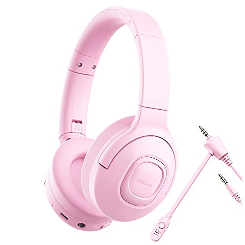 E5 Kids Wireless Headphones with Microphone, Bluetooth 5.0 Over Ear Wireless Kids Headphones with Volume Control 85dB/93dB, 40H Playtime,Sharing Function,for School/iPad/Tablet/Boys/Girls (Pink)