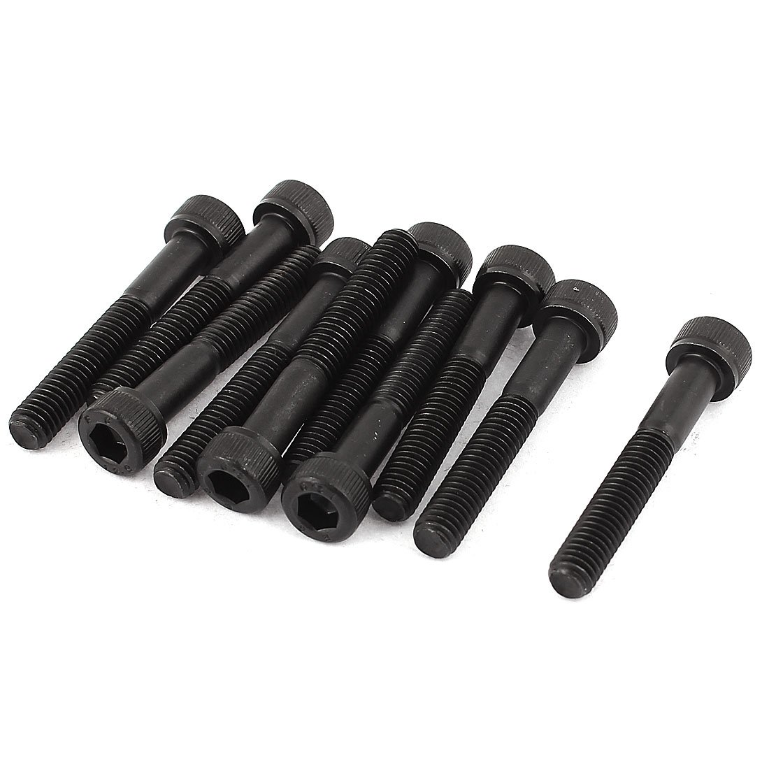uxcell M6x40mm 12.9 Alloy Steel Hex Socket Screws Partially Threaded Bolt Black 10Pcs