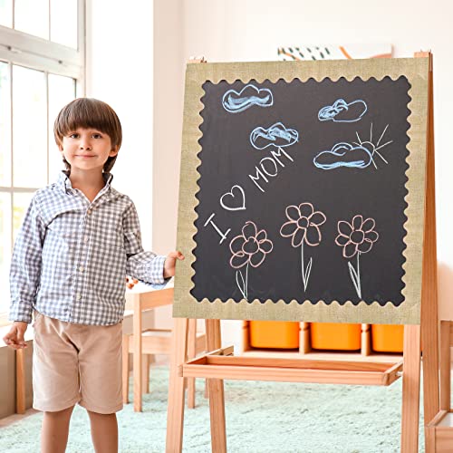 durony 65.6 Feet Burlap Wood Bulletin Board Border Scalloped Border Trim Classroom Rustic Wood Decoration Borders for Home Classroom Office Decorations
