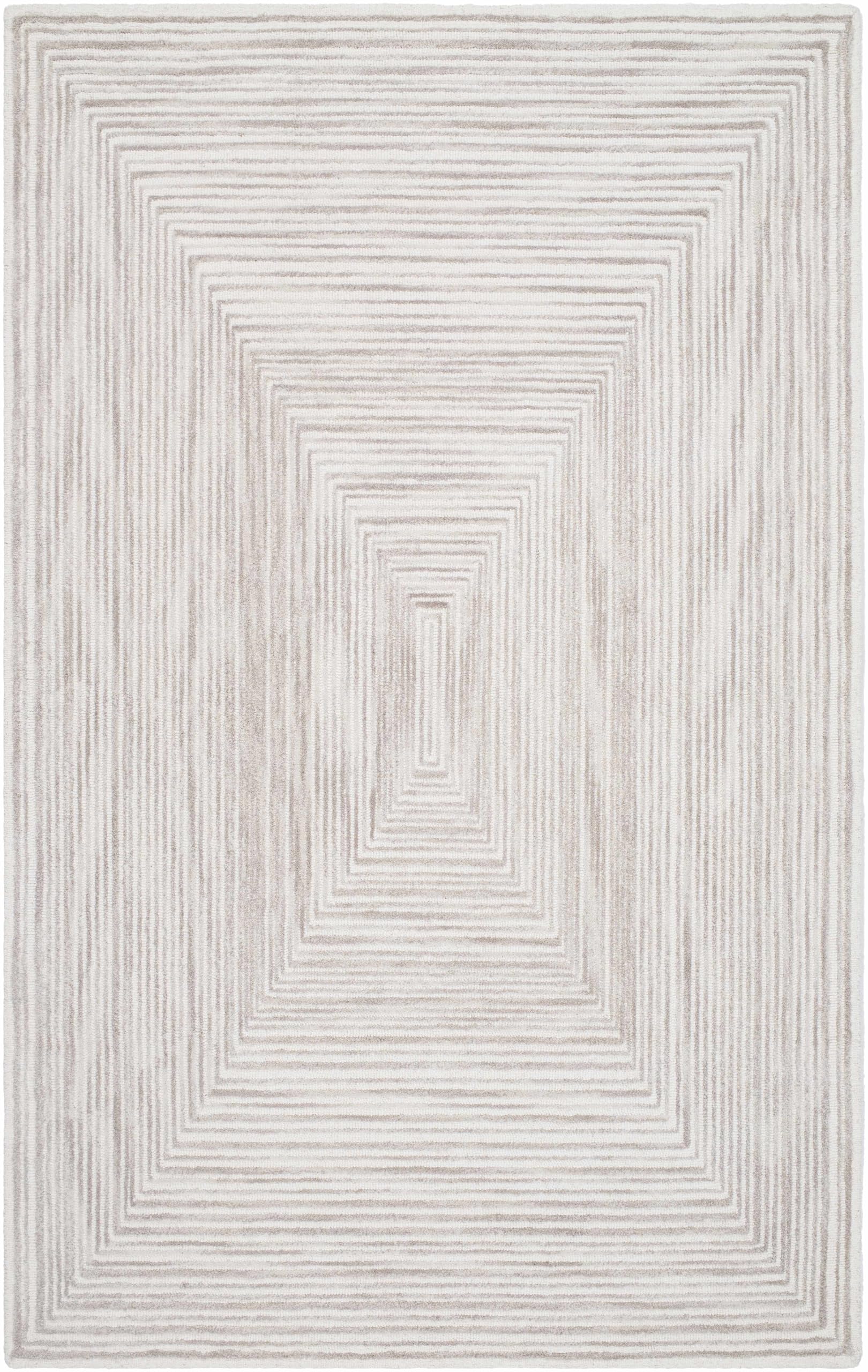 BoutiqueRugs Zabel Contemporary Area Rug - Light Silver, Warm Gray - 6' x 9'