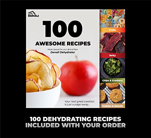 The BEAST by Denali | 8 Layer Stainless Steel Food Dehydrator | 100 Recipes & Full Instructions | Jerky, Fruit Leather, Veggies | Silver, LED Touch, Timer & Low-Noise Fan | Denali is a USA Company (The BEAST 8-Layer Dehydrator)