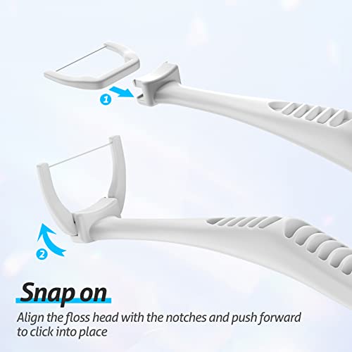 Dental Floss Picks, Clean Dental Flossers Kit with 1 Handle and 120 Extra Strength Refills
