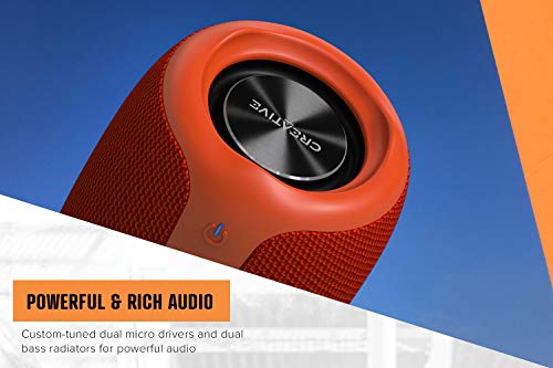 Creative Muvo Play Portable Bluetooth 5.0 Speaker, IPX7 Waterproof for Outdoors, Up to 10 Hours of Battery Life, with Siri and Google Assistant (Black)