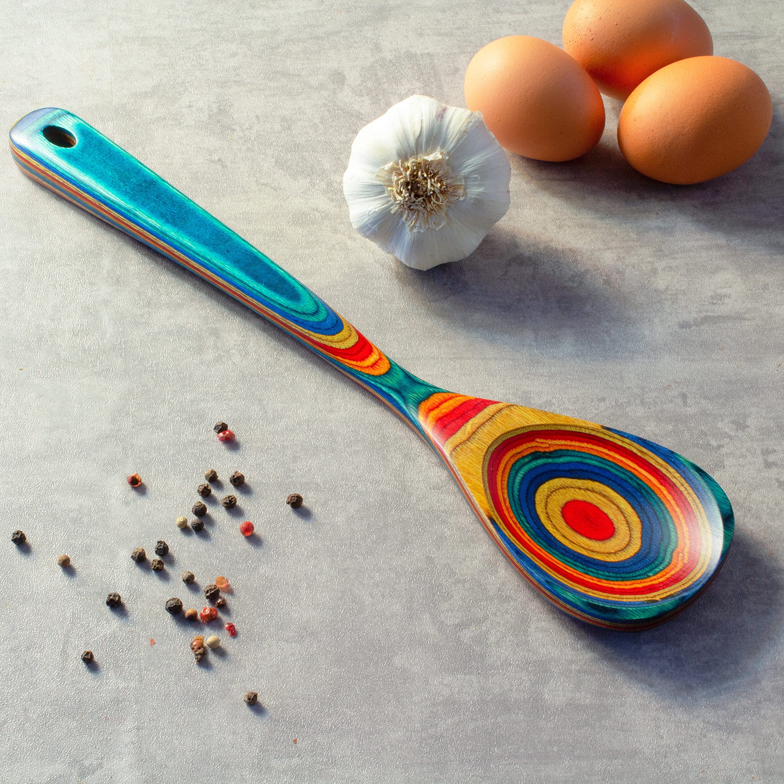 Baltique Montego Bay Collection 12-1/2" Wooden Cooking Spoon, Safe for Nonstick