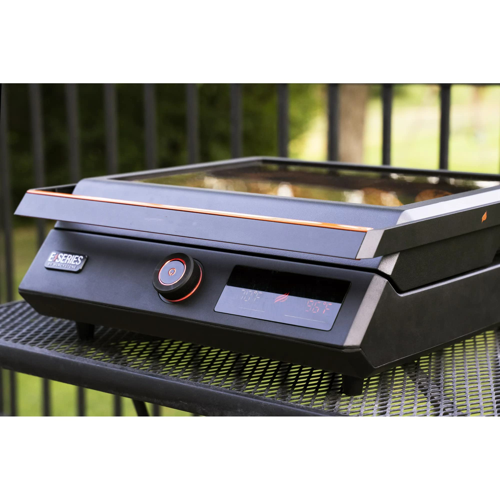 Blackstones E-Series 17 Electric Tabletop Griddle with Hood, Black