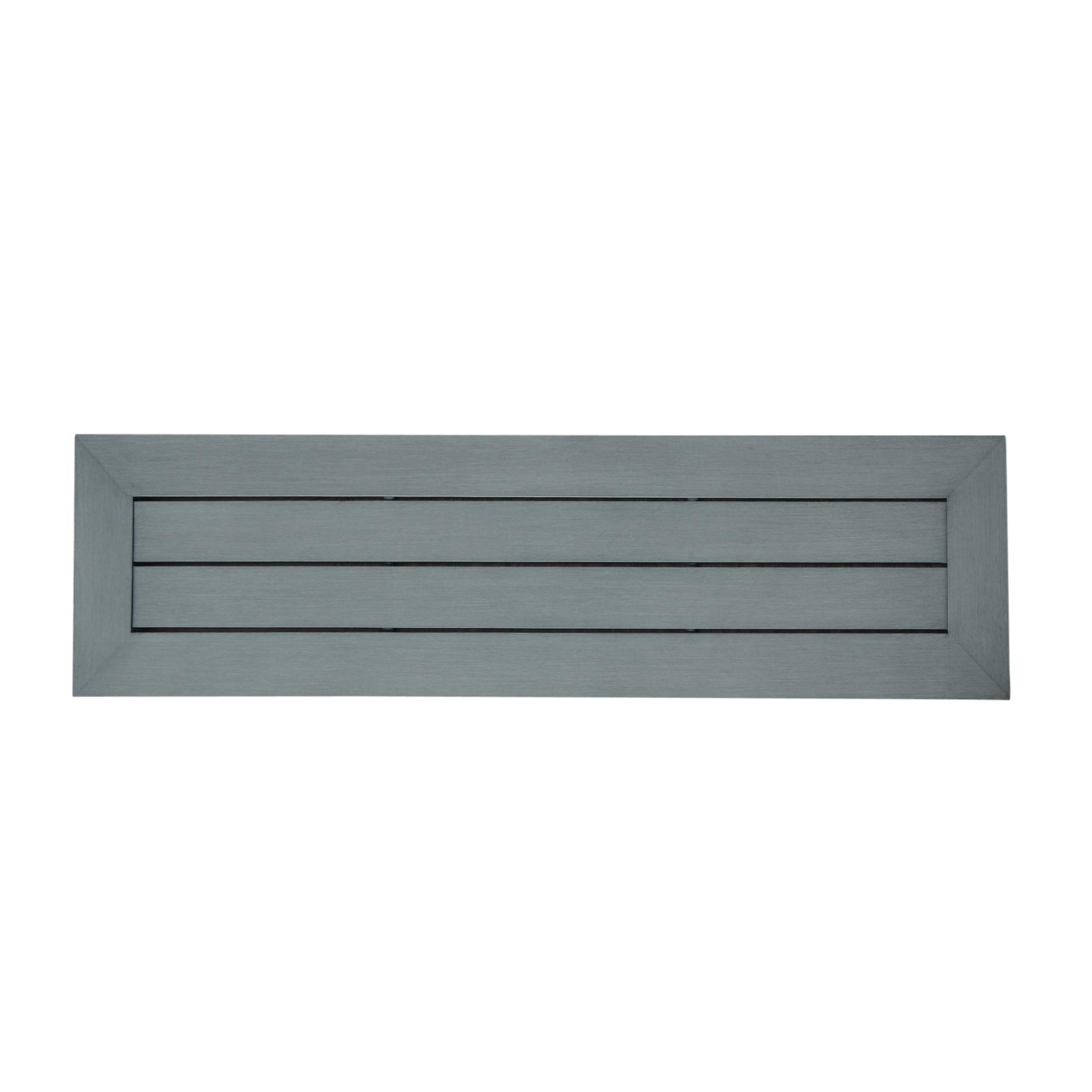 GDFStudio Modern Outdoor Aluminum Dining Bench, Dark Gray