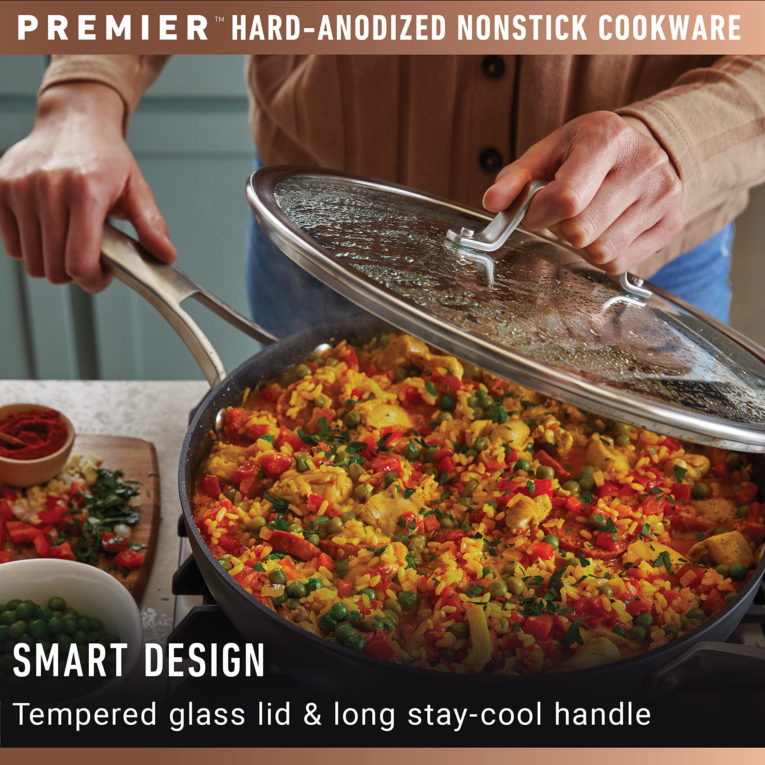 Calphalon Premier Hard-Anodized Nonstick 3.5-Quart Sauce Pan with Lid