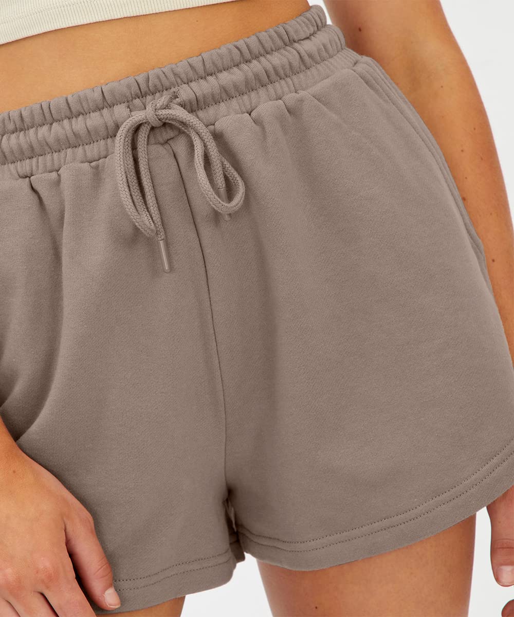 AUTOMET Womens Sweat Shorts Casual Summer Athletic Shorts Elastic Comfy Running Shorts High Waist Pockets Shorts