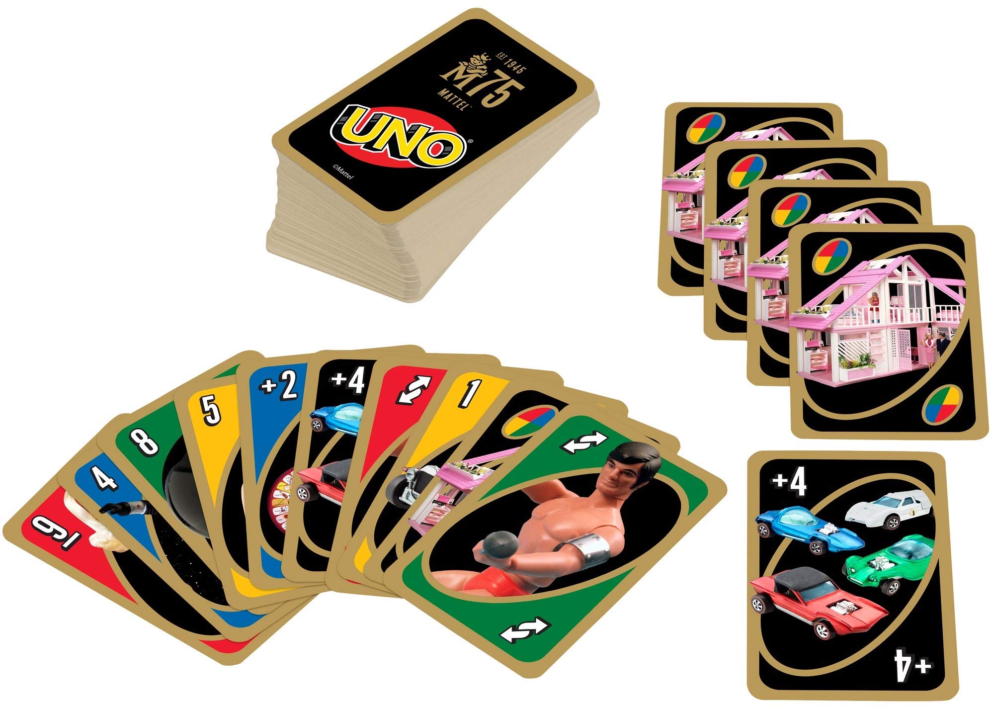 Mattel Games UNO 75th Anniversary Card Game with 112 Cards & Instructions for Players 7 Year Olds & Up, Gift for Kid, Family & Adult Game Night