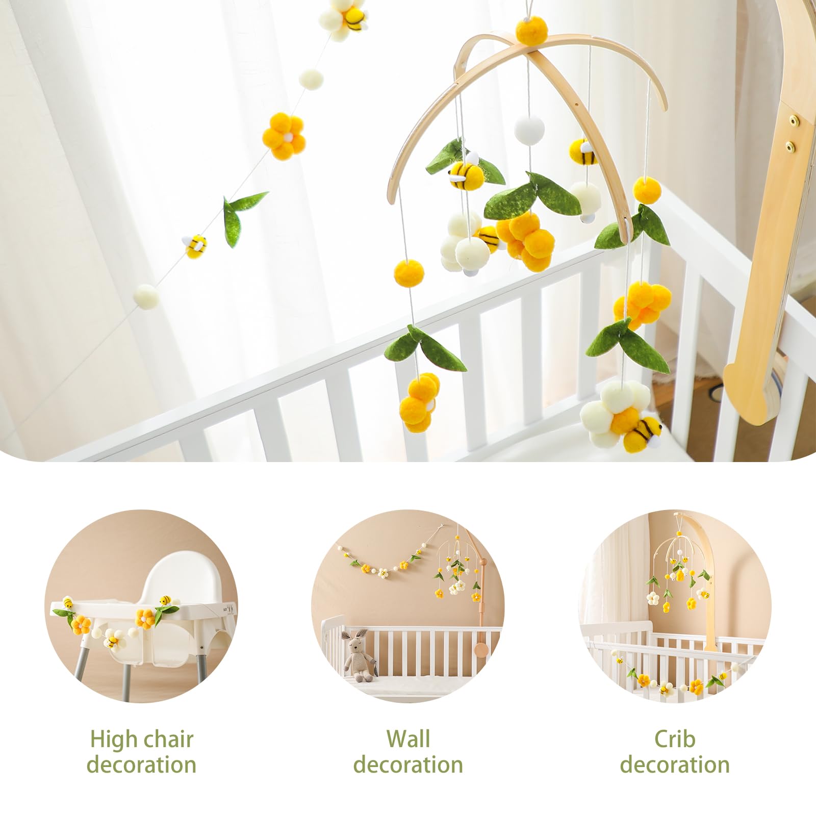 Baby Bed Mobile Baby Wind Chime Sea Creatures, 3D Clouds Fish Mobile Wind Chime, Baby Bed Hanging Game Mobile for Children's Room Children's Bed Decor
