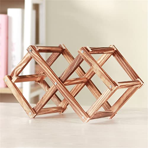 DOUBA Wooden Wine Rack 3 Bottle Rack Bar Display Folding Wooden Wine Rack Wine Bottle Rack (Color : D, Size