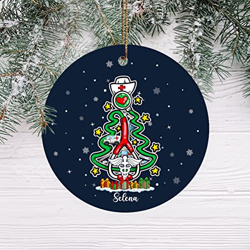 ColorfulParrot Custom Nurse Stethoscope Christmas Ornament, Nurse Ornament, Stethoscope Ornament, Nursing Assistant Gifts Dyx8 1