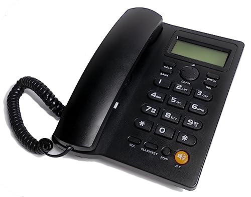 Desktop Telephone with Display Screen, Fixed Telephone with LCD Brightness Adjustable, Desktop Telephone with Hands-Free Function