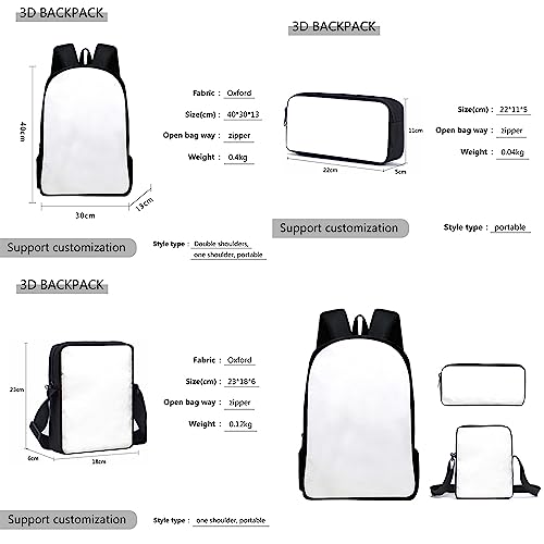 BQXZAKG Peso Pluma Backpack Three-piece Sets Bags Casual Harajuku Musician Oxford Cloth Travel Bag Style Backpack