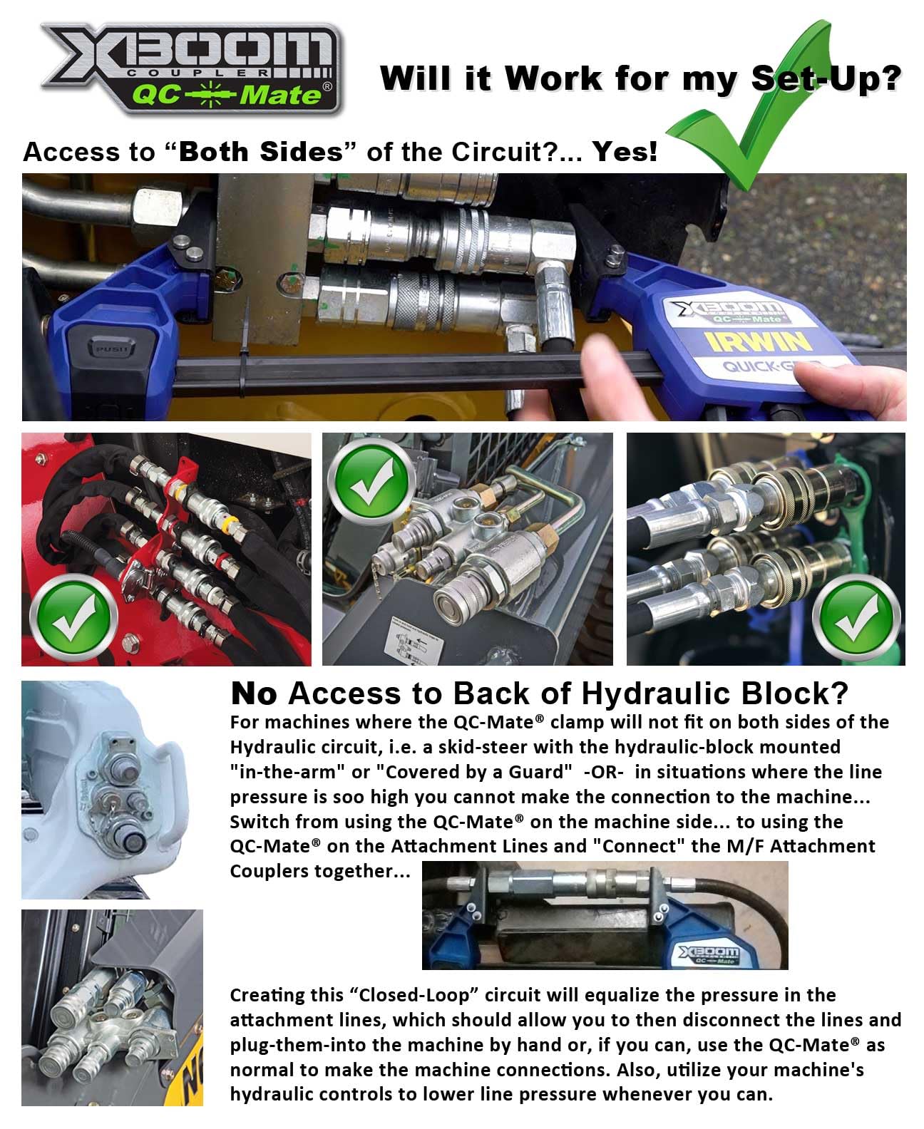 QC-Mate by XBoom Coupler (1/2" & 3/4" Duo-Jaw Set, 12” QC-Mate Clamp)