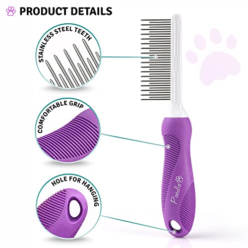 Detangling Pet Comb with Long & Short Stainless Steel Teeth for Removing Matted Fur, Knots & Tangles + Cat Nail Clipper, Dog Nail Trimmers β Pet Claw Scissors for Cats, Dogs, Rabbits & Small Animals