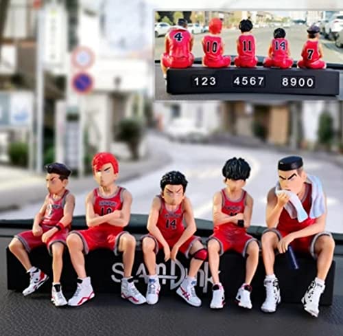 Qddian SLAM Dunk,Q Version 5 Models Figure, PVC Action Figure7cm,Static Figure ,Scenes Figure ,Anime Lovers Gift,Car Decoration,Computer Desktop Ornaments, Boxed Figure