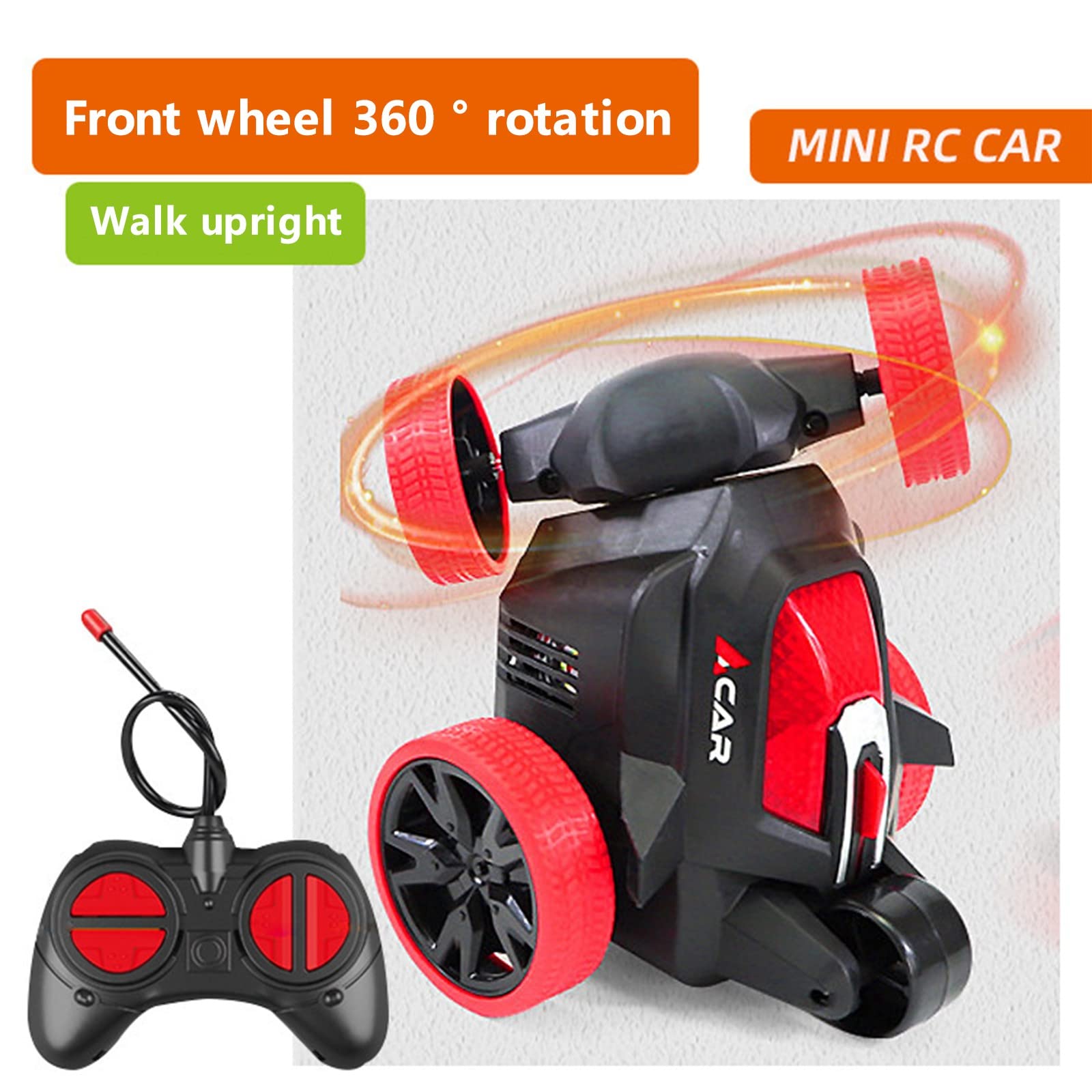 Cagogo Remote Control Car Lying Down Walking 360 Degree Dump Car Lights Music Stunt Roll Children Boy Girl Toy Car