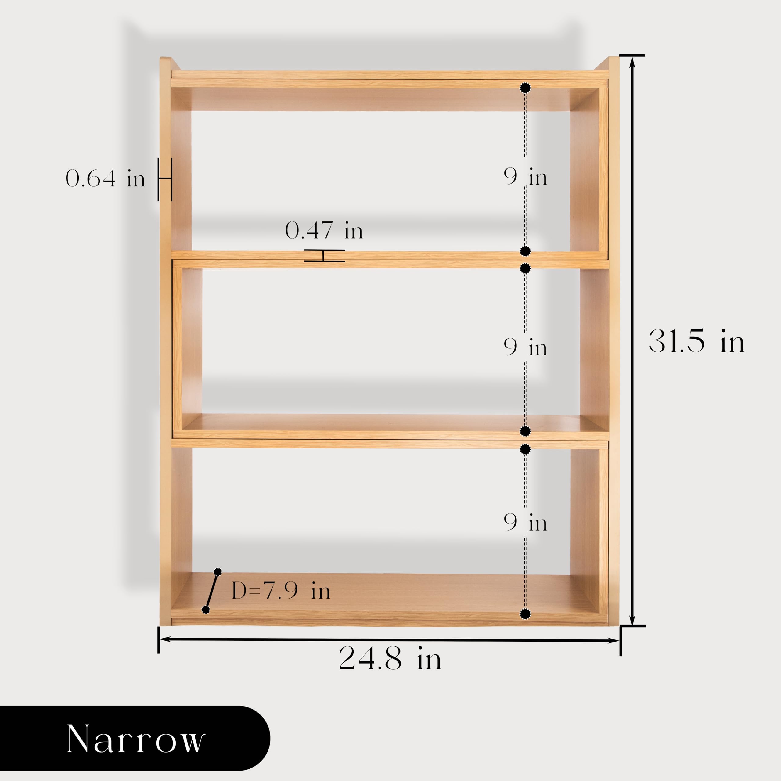 Cmishe 4-Tier Wooden Bookshelf, Expandable 25-47 inch Wide Bookcase, Modern Freestanding Bookcas for Small Space or Corner (Walnut)