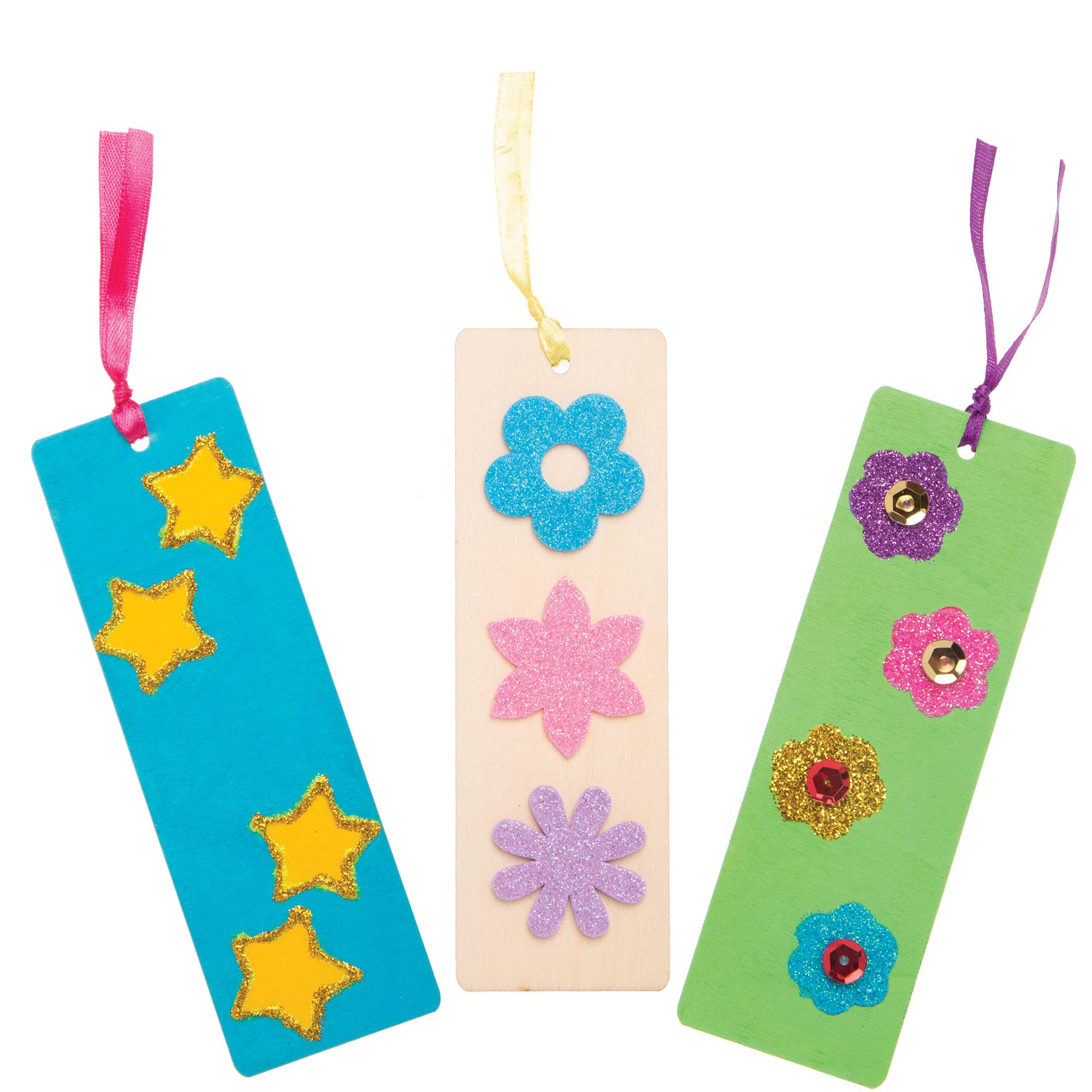 Baker Ross AT392 Wooden Bookmark Blanks - Pack of 10, Blank Templates for Children to Design and Decorate, 10 Pack