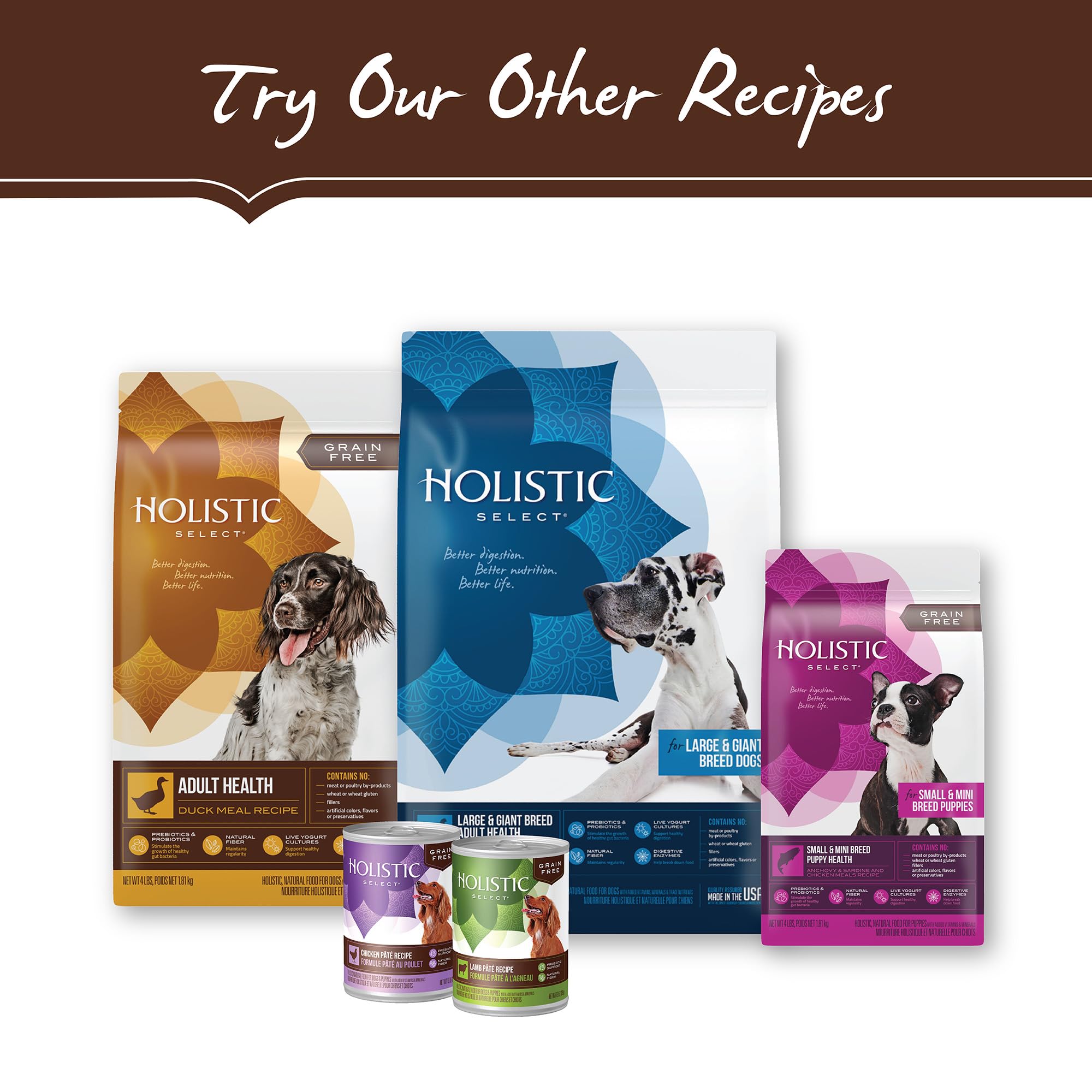 Holistic Select Natural Grain Free Dry Dog Food, Duck Meal Recipe, 4-Pound Bag
